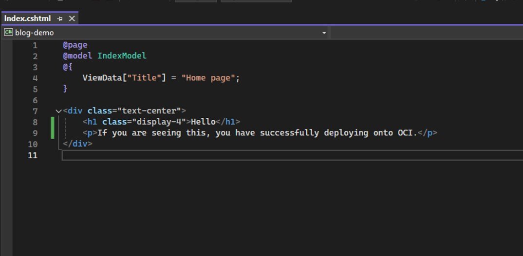 Deploying a .NET core app on OCI (Container instance)
